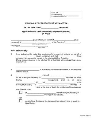 Nova Scotia Probate Forms | Atticus® Forms