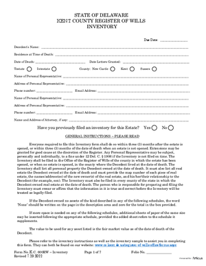 Inventory Form (Kent) - Delaware | Atticus® Forms