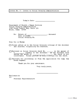 LTR03: Letter To Social Security Administration - Idaho | Atticus® Forms