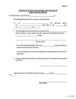 PMF 514: Affidavit Of Surviving Spouse For Change Of Title To Real ...