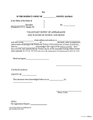 514: Notice Waived: Voluntary Entry Of Appearance And Waiver Of Notice ...