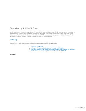 PR-1831: Transfer By Affidavit ($50,000 And Under) - Wisconsin ...